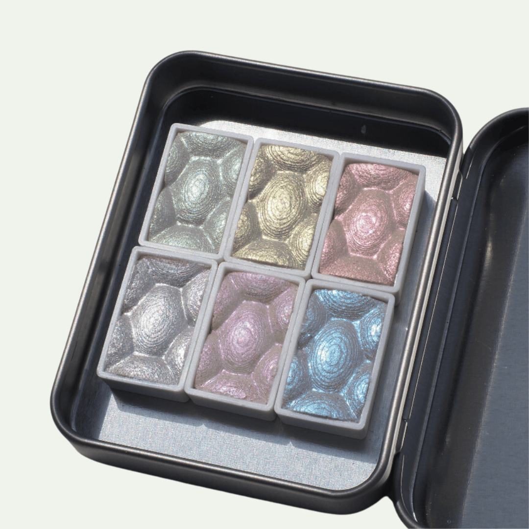 Ghost Pearl- Sparkly Full Pan Set – Skrim Watercolors
